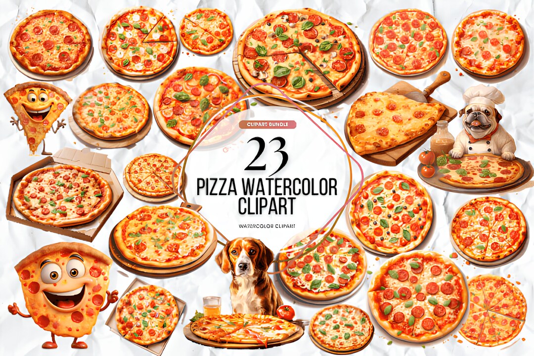 Watercolor Pizza Clipart | Pizza Clipart | Watercolor Pizza PNG | Food ...