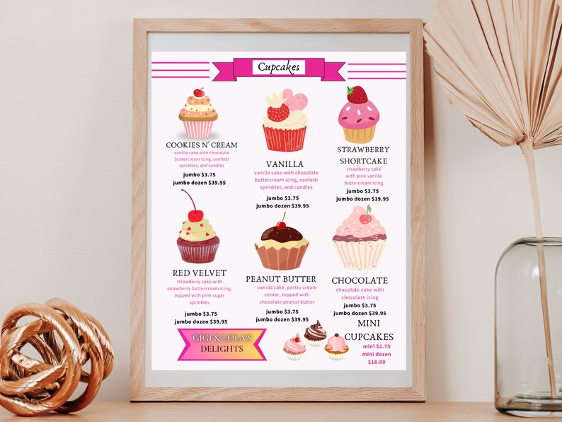 Bakery Menu Template, Dessert Menu Template, Sweet Treats Pricelist ...