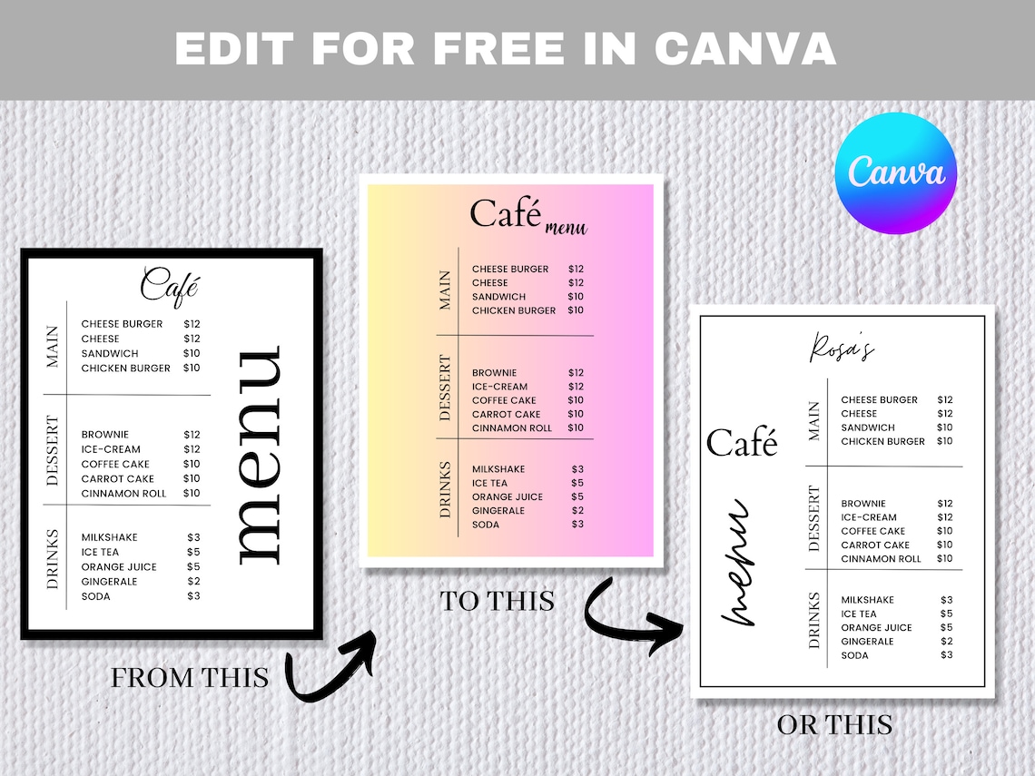 Food Menu Template, Simple Restaurant Food Menu, Business Menu Template ...