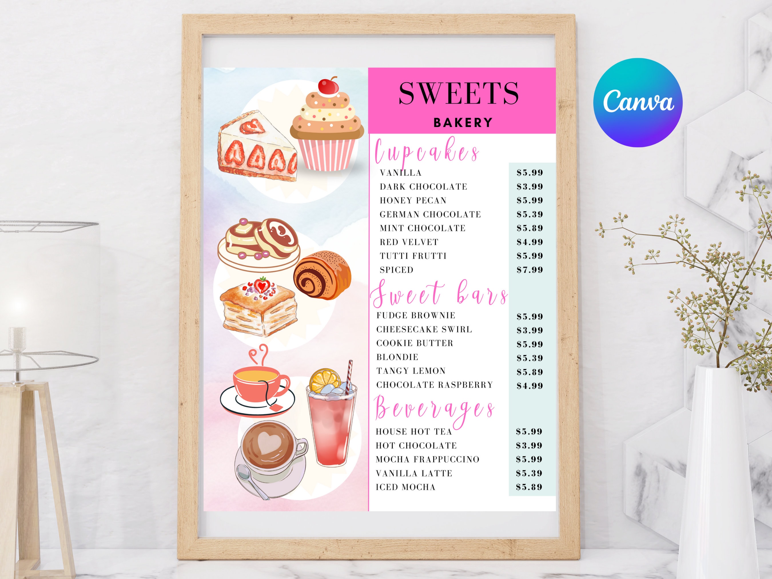 Bakery Menu Template, Dessert Menu Template, Sweet Treats Pricelist ...