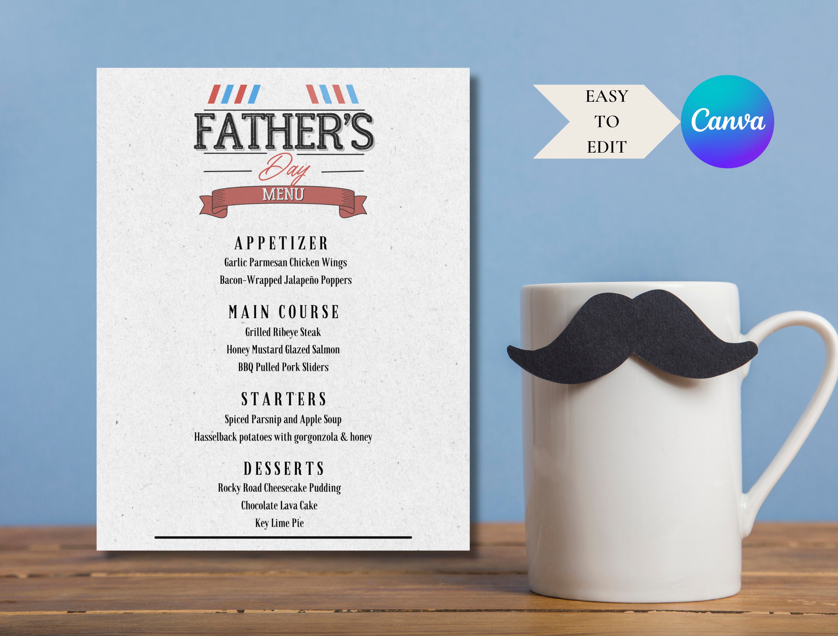 Father&#039;s Day Menu Template, BBQ Menu Template, Father&#039;s Day Grilling ...