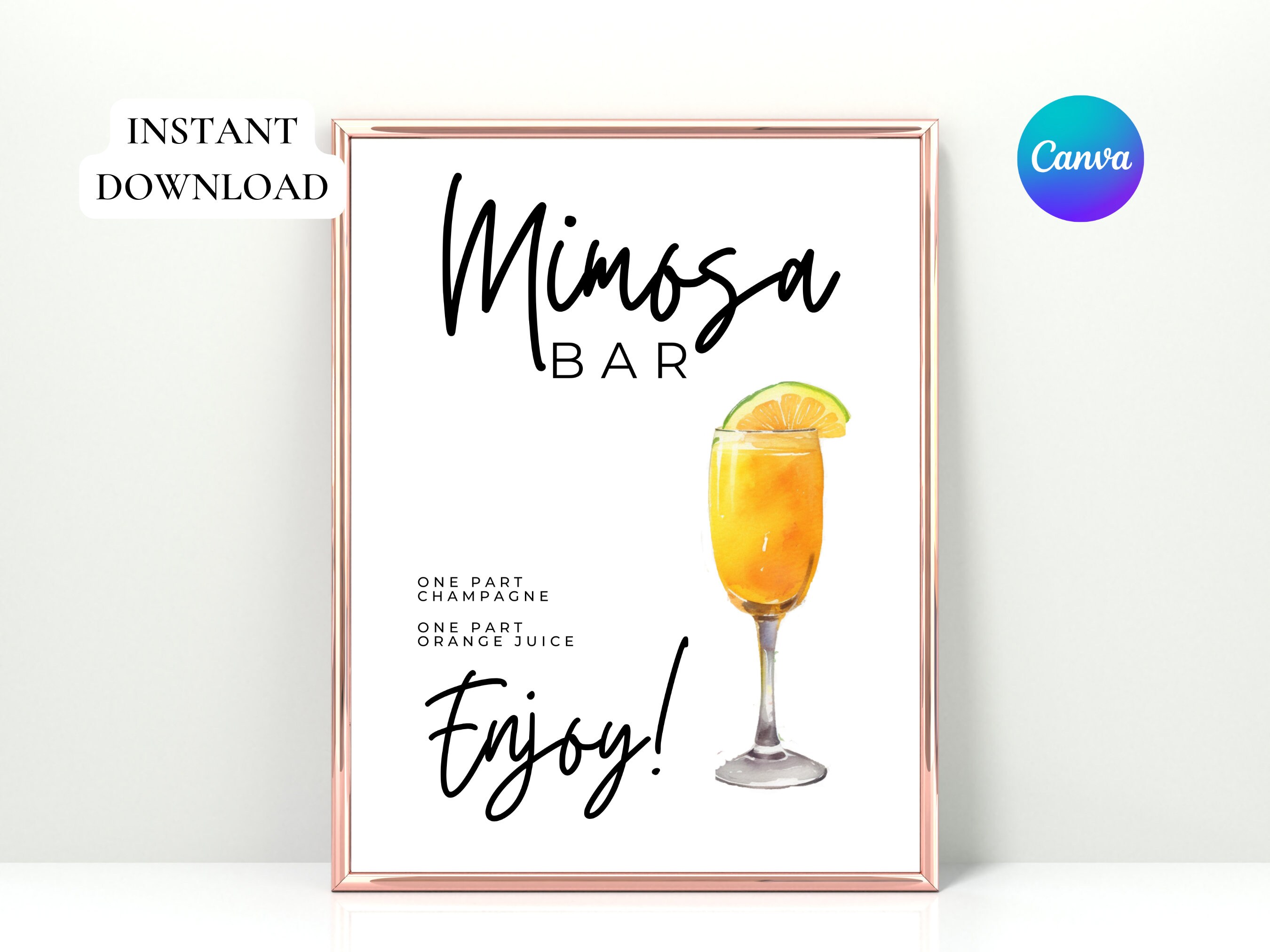 Mimosa Bar Sign, Modern Mimosa Bar Sign, Wedding Mimosa Bar Sign ...