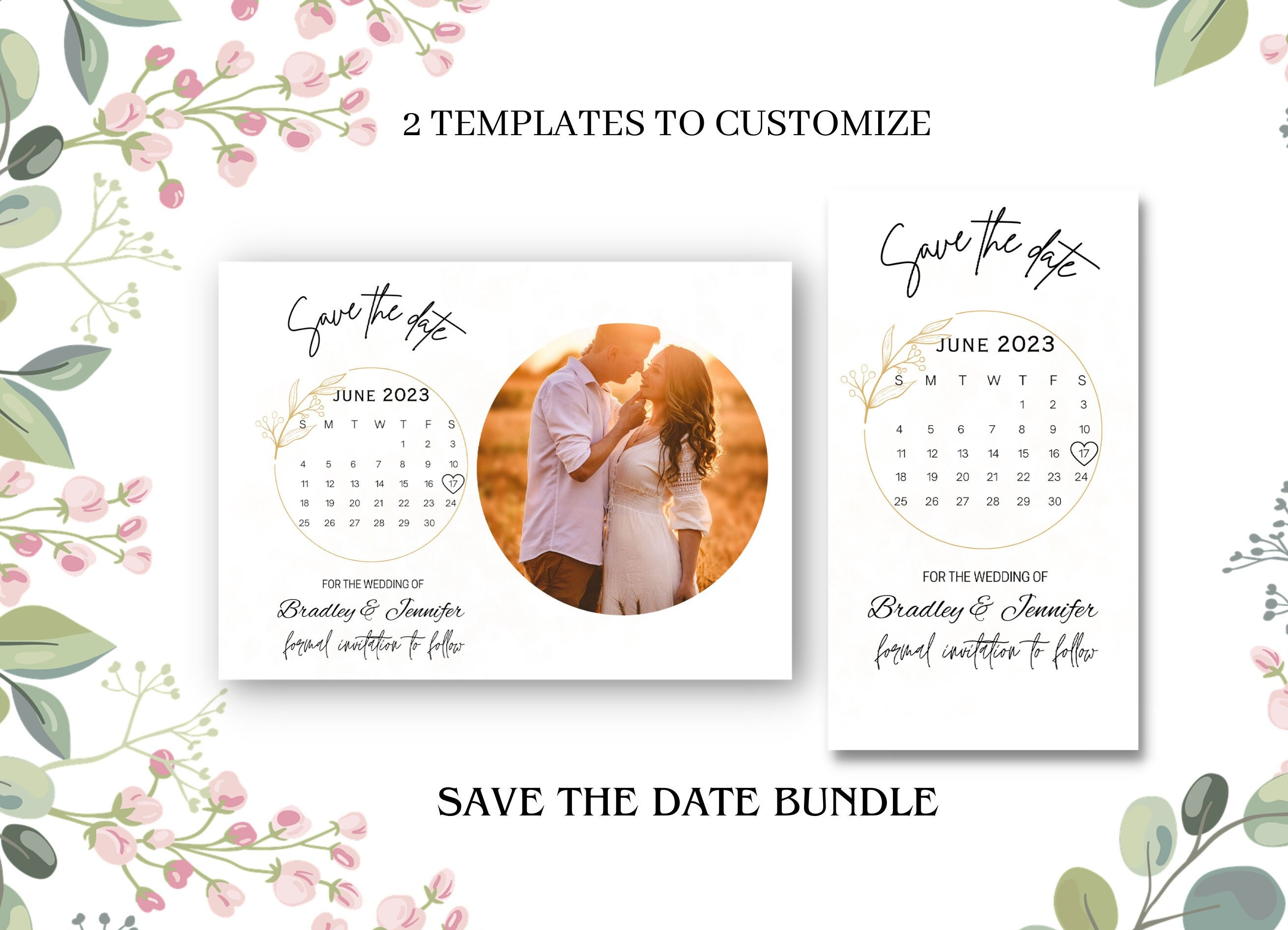 Electronic Save the Date Calendar Template Save the Date With - Etsy