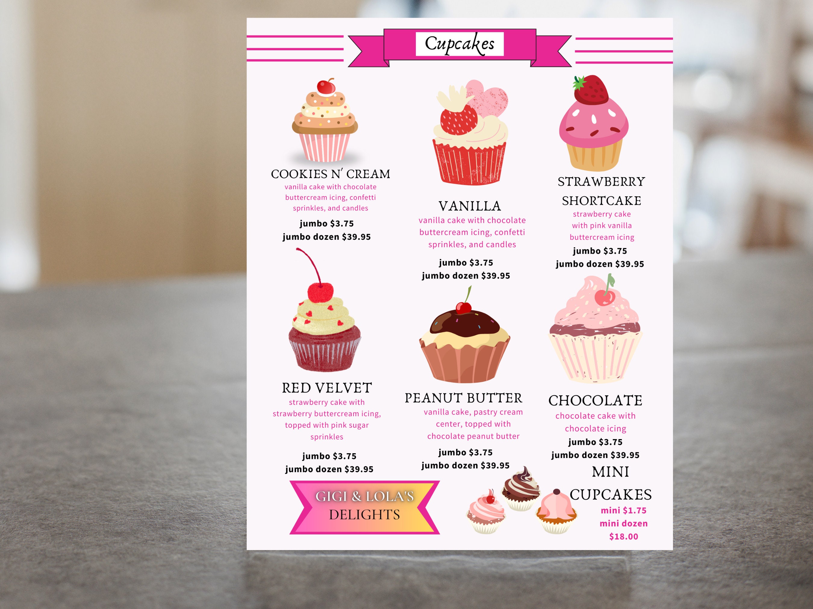 Bakery Menu Template, Dessert Menu Template, Sweet Treats Pricelist ...