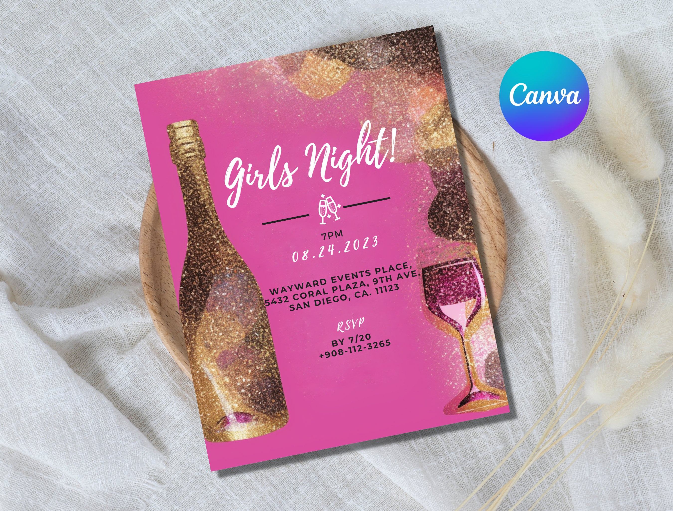 Girls Night Out Invitation, Girls Night Invite Digital, Ladies' Night ...