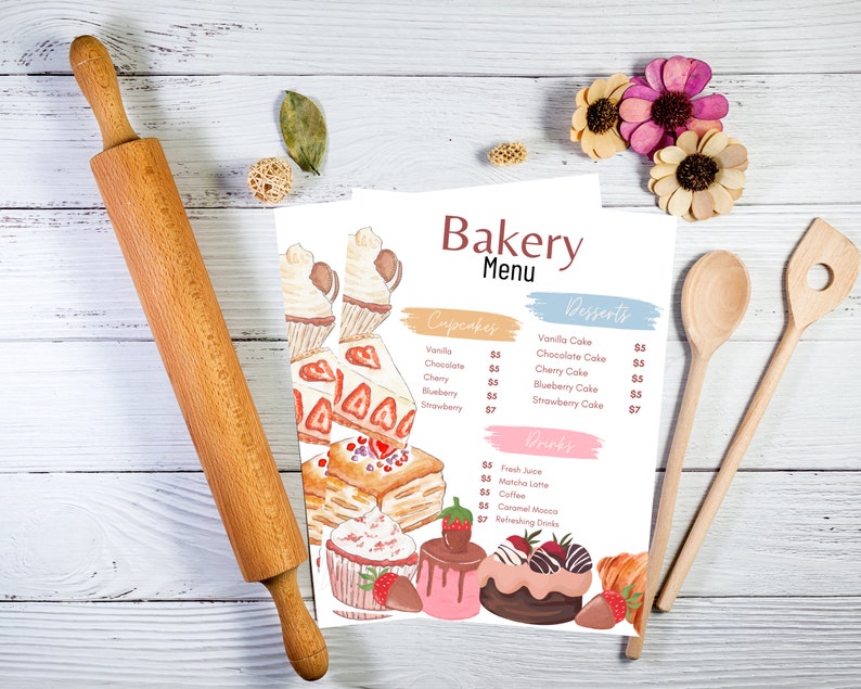 Bakery Menu Template, Dessert Menu Template, Sweet Treats Pricelist ...