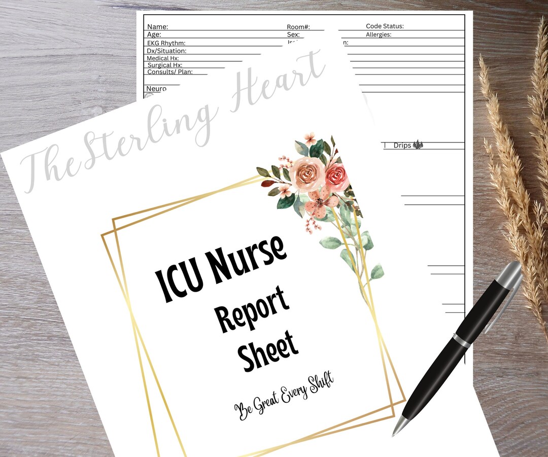 ICU Nurse Report Printable Sheet, Patient Handoff Sheet, Nurse Brain ...
