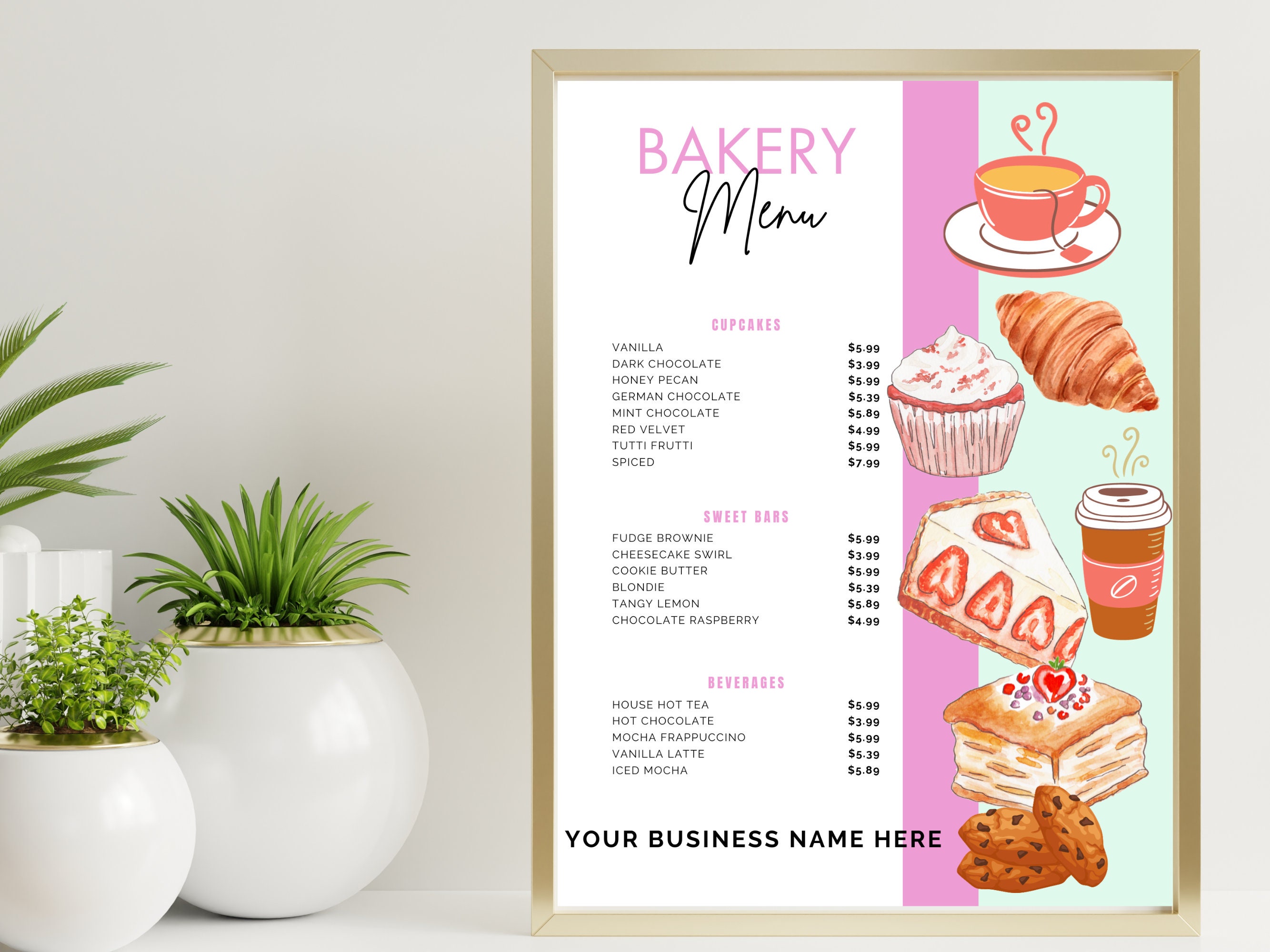 Bakery Menu Template, Dessert Menu Template, Sweet Treats Pricelist ...