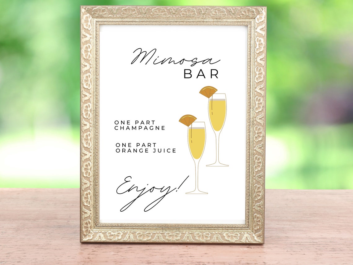 Mimosa Bar Sign, Modern Mimosa Bar Sign, Wedding Mimosa Bar Sign ...