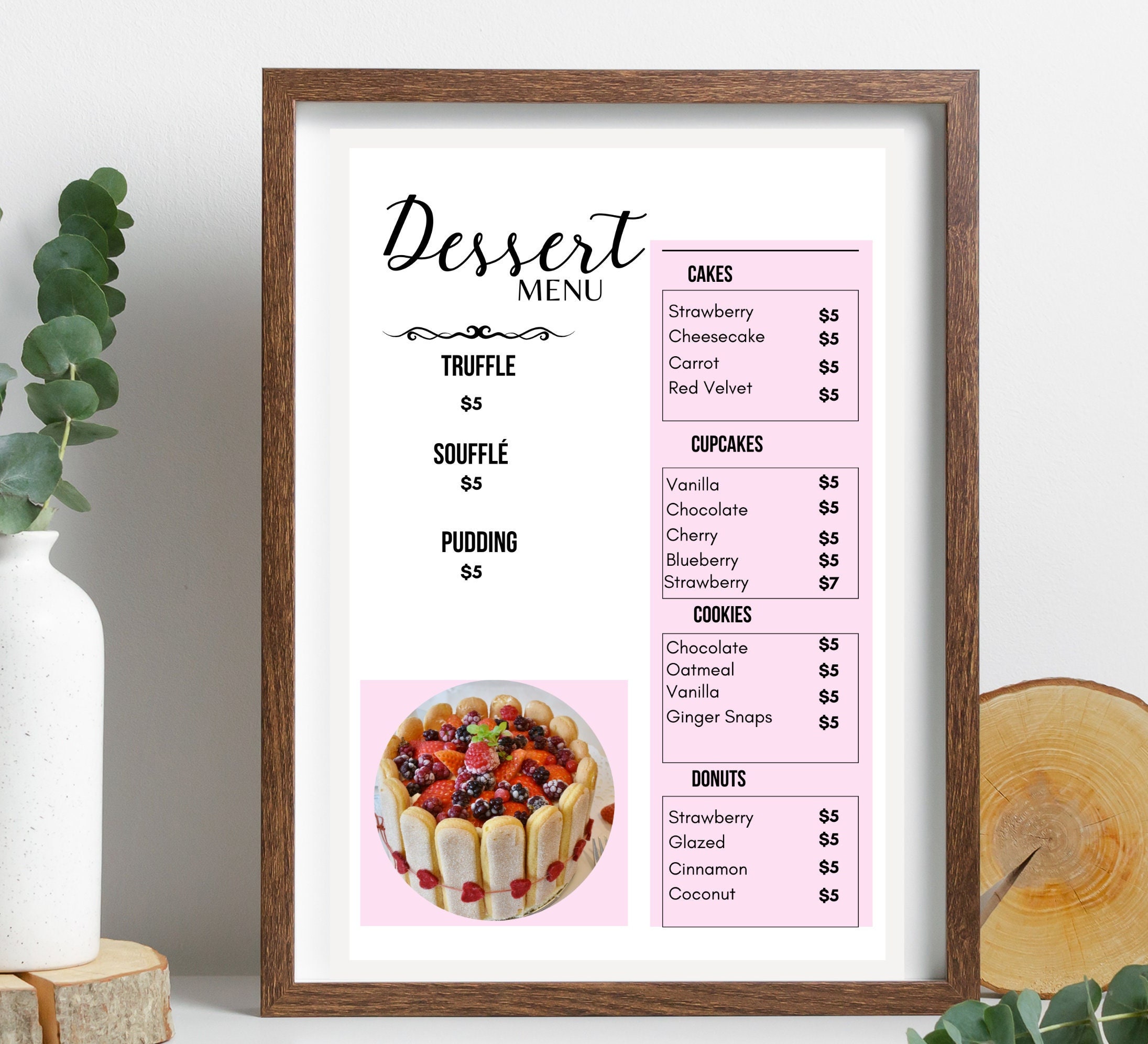 Dessert Menu Canva Template, Dessert Table Sign, Customizable Sweet ...
