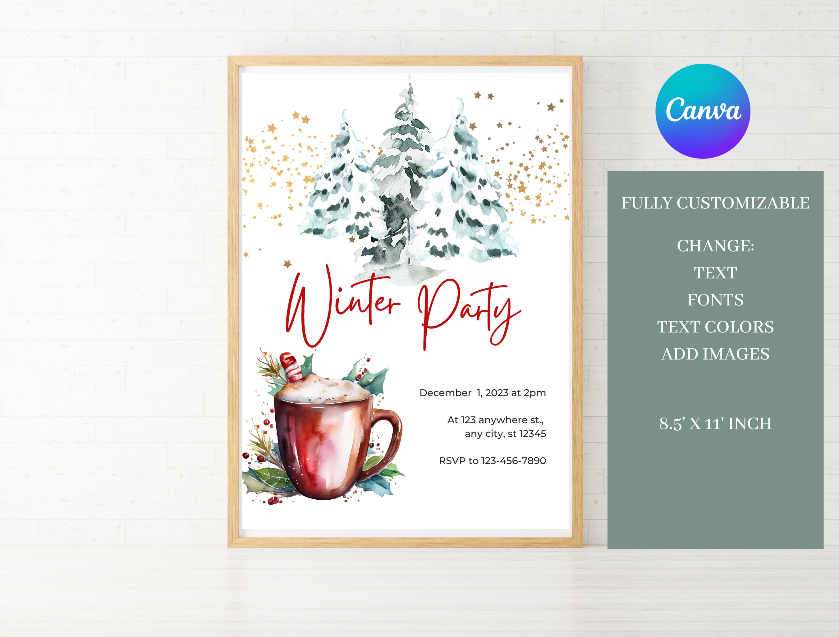 Hot Chocolate Party Invitation Template, Hot Chocolate Printable Card ...