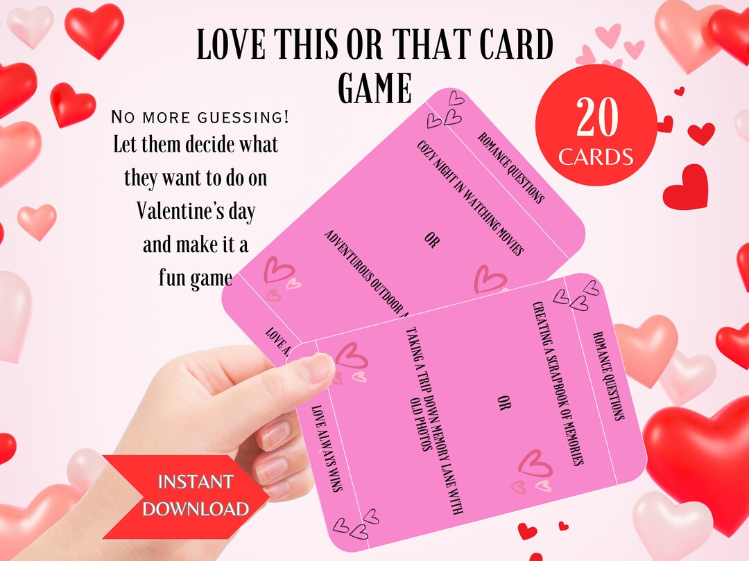 Valentines Day Party Game, This or That Valentine Edition, Valentine ...