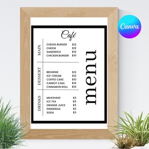 Food Menu Template, Simple Restaurant Food Menu, Business Menu Template ...