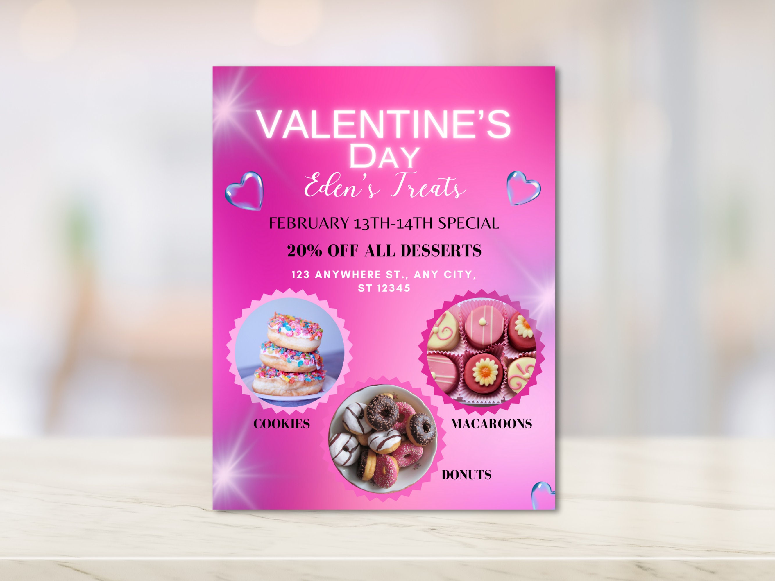 Editable Sweets Flyer Template, Valentine's Day Sweet Treats Menu ...