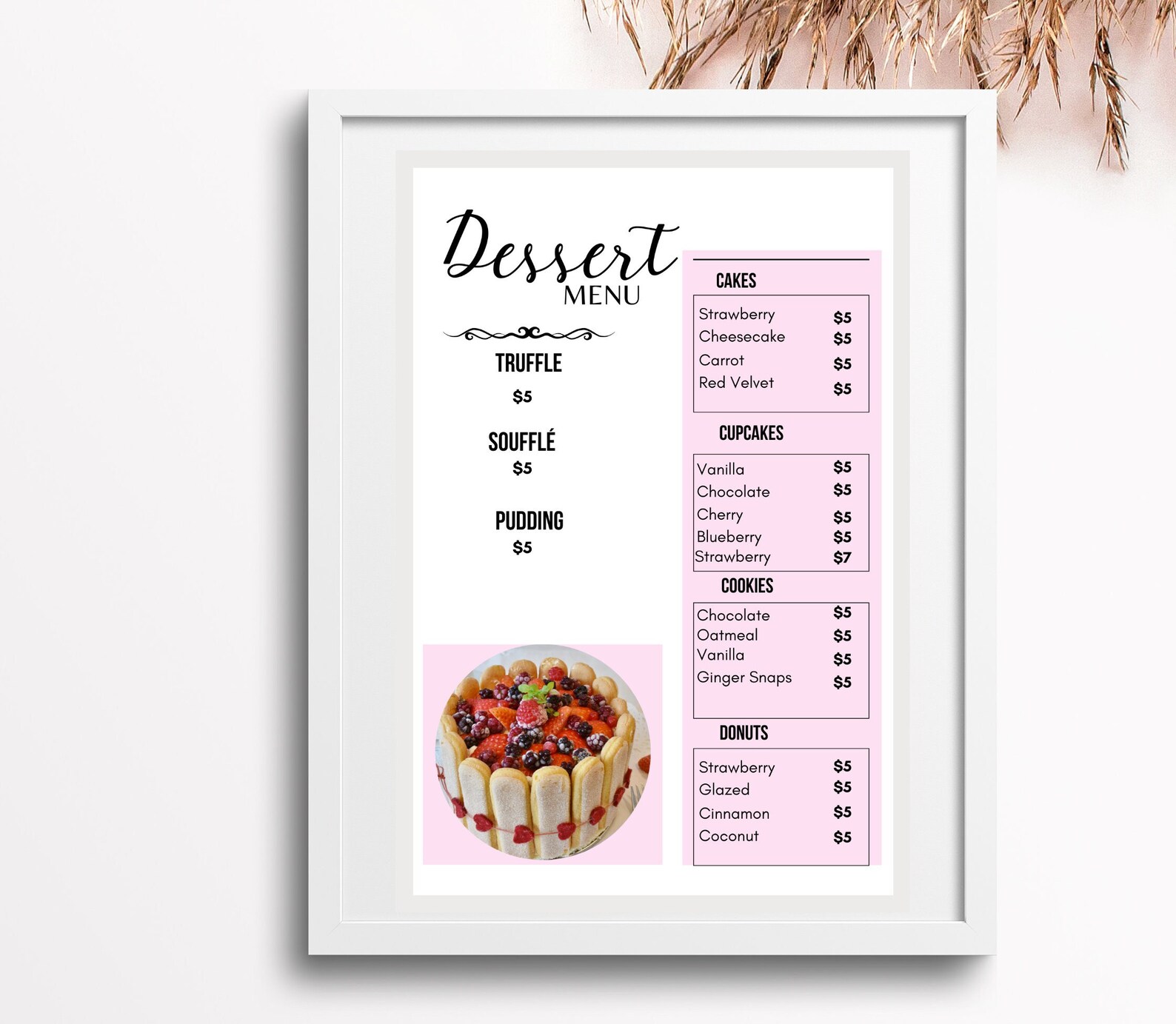 Dessert Menu Canva Template, Dessert Table Sign, Customizable Sweet ...