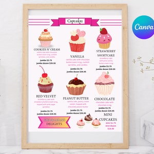 Bakery Menu Template, Dessert Menu Template, Sweet Treats Pricelist ...