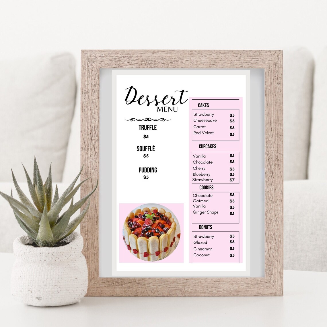 Dessert Menu Canva Template, Dessert Table Sign, Customizable Sweet ...