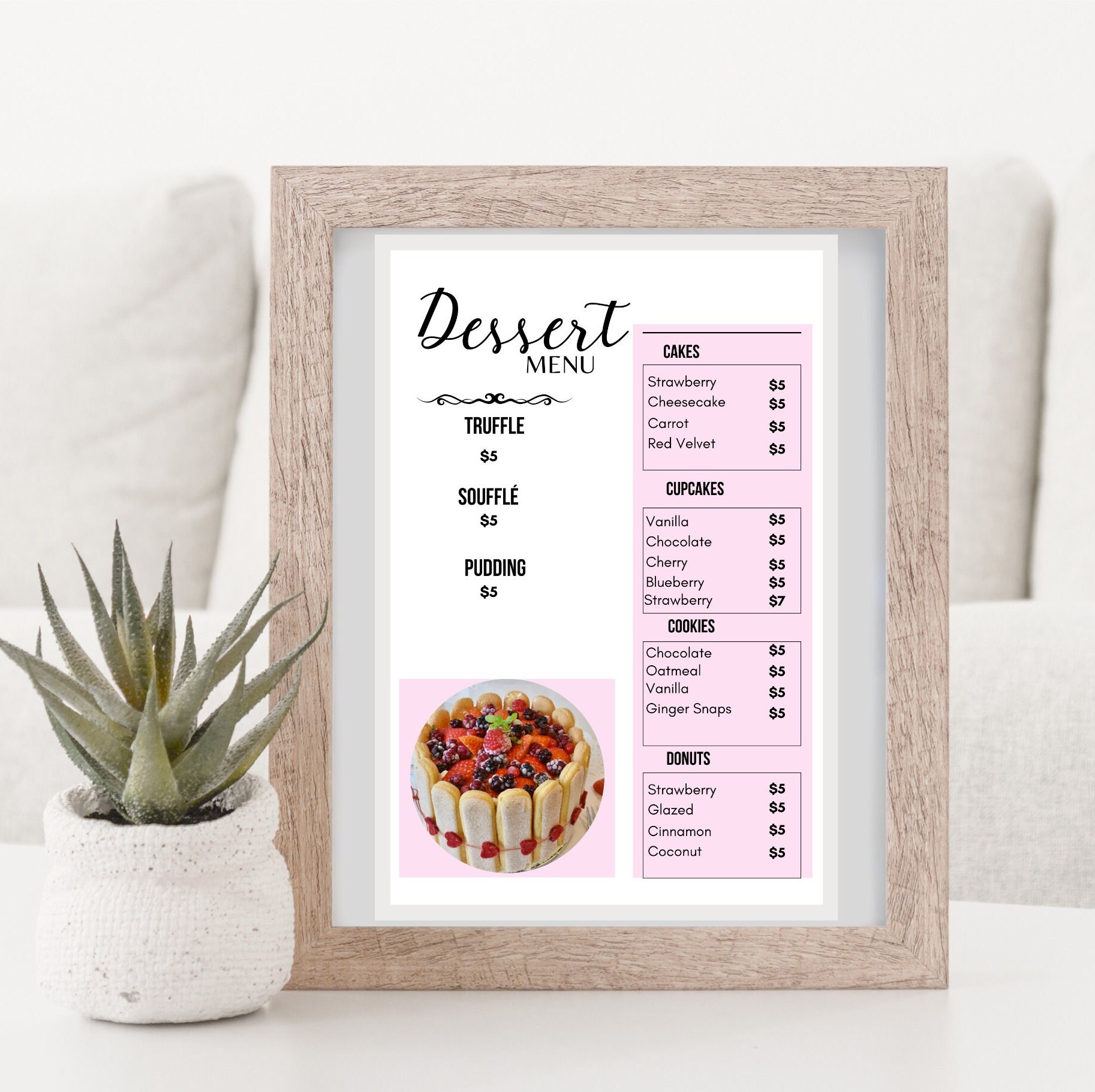 Dessert Menu Canva Template, Dessert Table Sign, Customizable Sweet ...