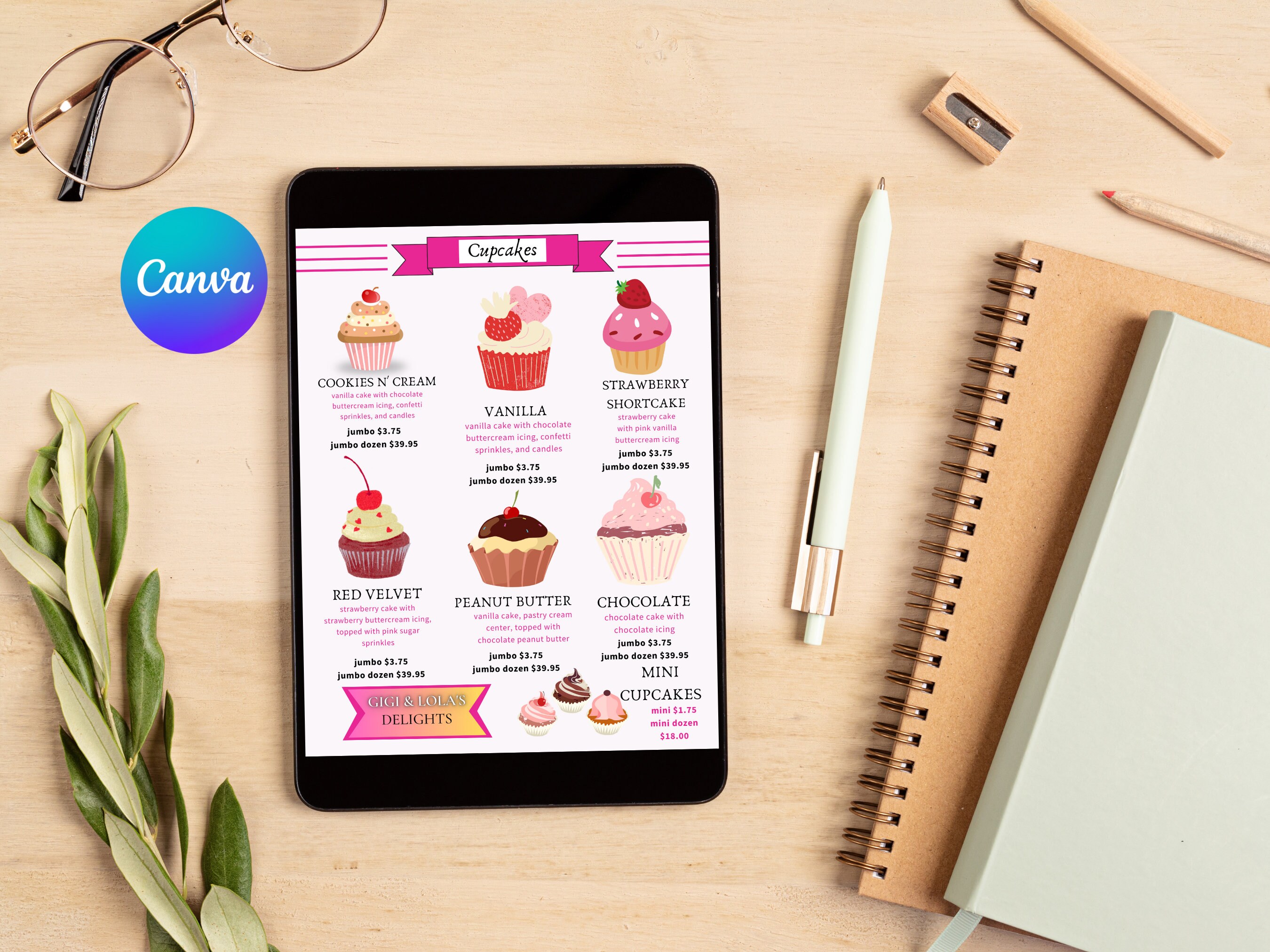 Bakery Menu Template, Dessert Menu Template, Sweet Treats Pricelist ...