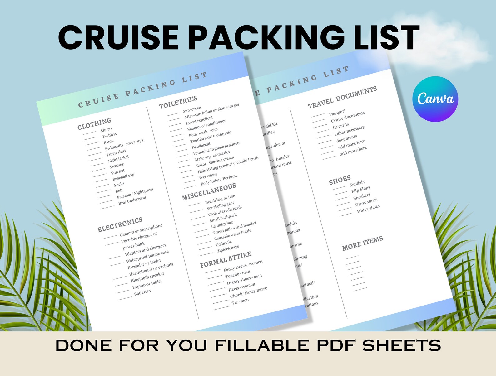 Caribbean Cruise Packing Checklist, Fillable/printable PDF, Cruise ...