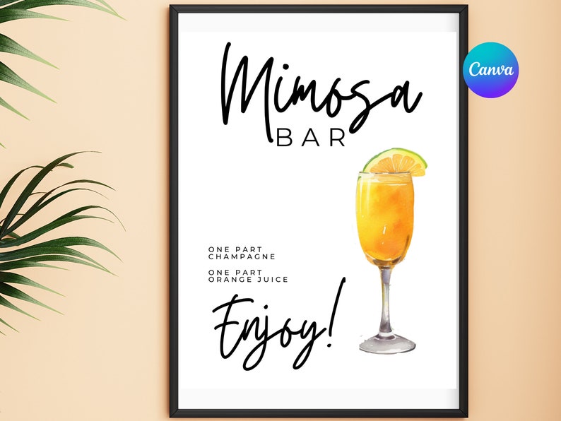 Mimosa Bar Sign, Modern Mimosa Bar Sign, Wedding Mimosa Bar Sign ...