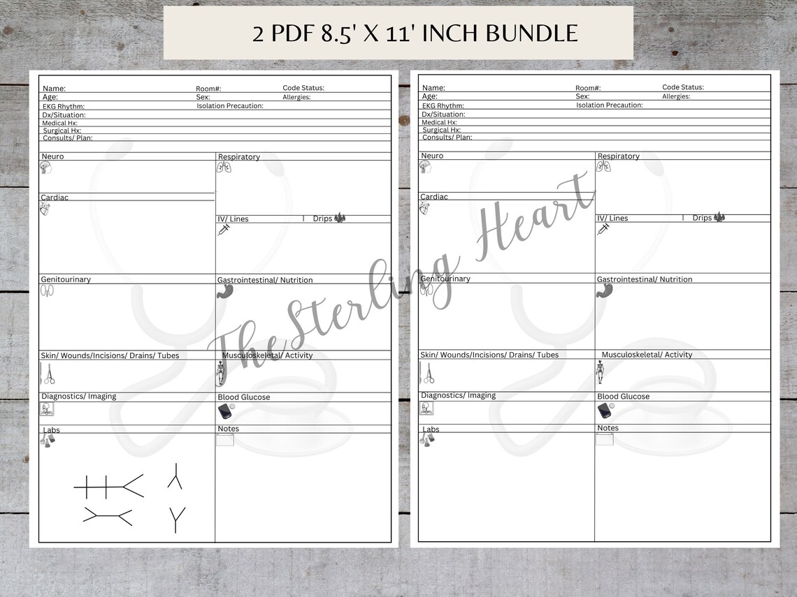 ICU Nurse Report Printable Sheet, Patient Handoff Sheet, Nurse Brain ...
