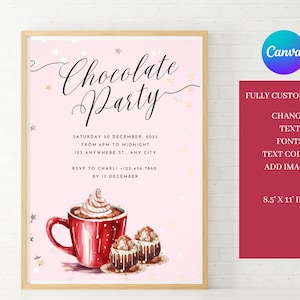 Hot Chocolate Party Invitation Template, Hot Chocolate Printable Card ...