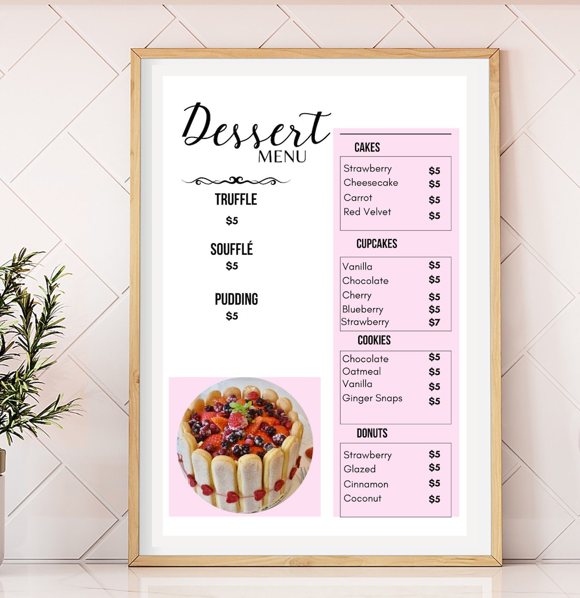 Dessert Menu Canva Template, Dessert Table Sign, Customizable Sweet ...