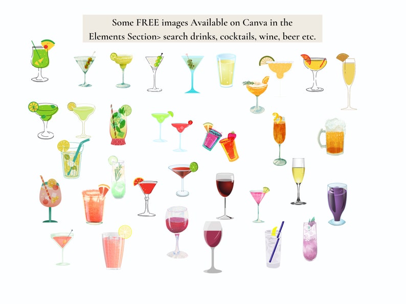 Bar Menu Template, Drink Menu Template, Customizable Drink Menu, Girls ...