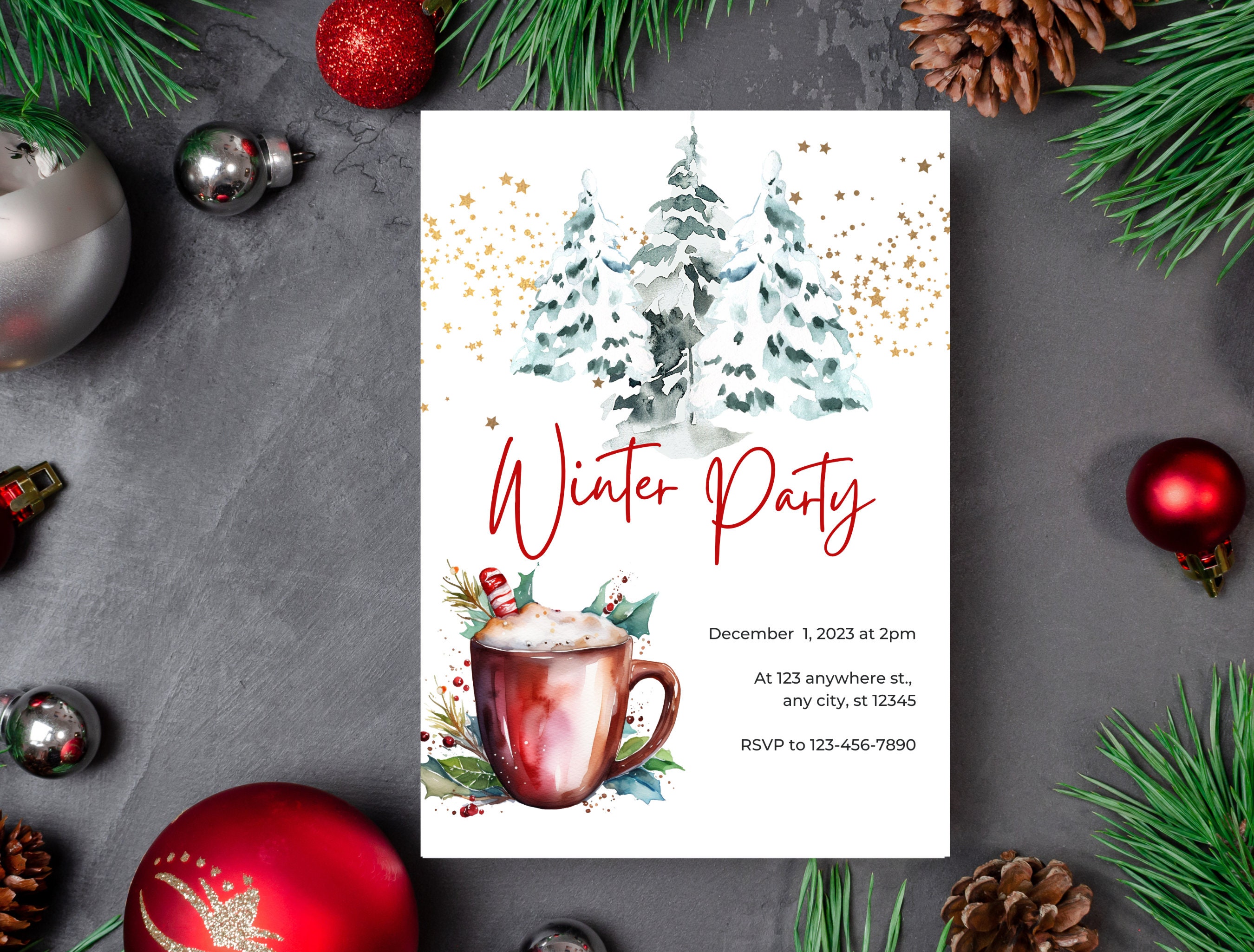 Hot Chocolate Party Invitation Template Hot Chocolate - Etsy