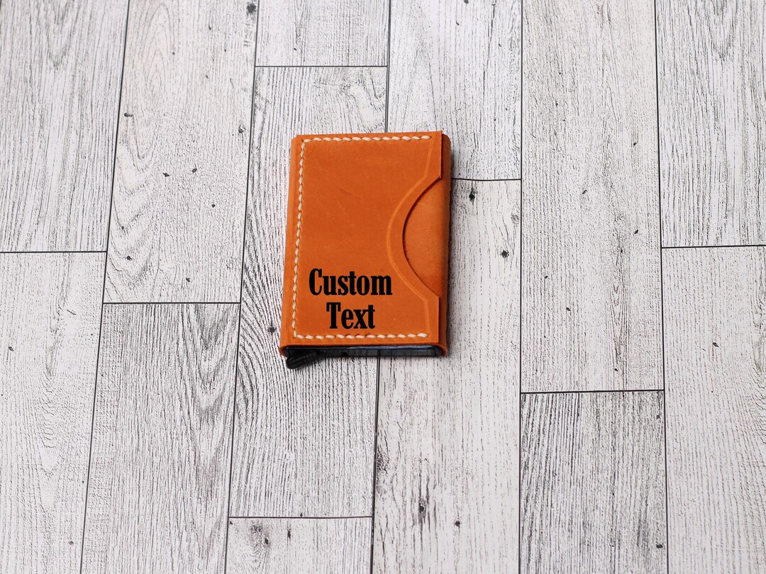 Custom Handmade Genuine Leather Pop-up Card Holder, Leather Card Holder ...