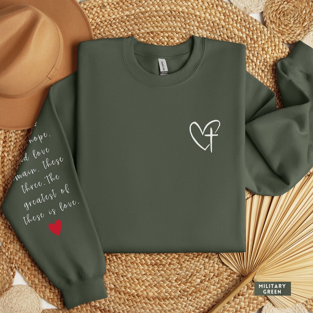 Christian Sweatshirt, Religious Apparel Gift for Her Minimalist ...