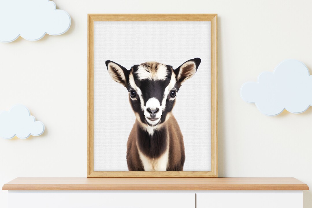Baby Goat PRINTABLE Art, Nursery Wall Art, Baby Animal Art Prints ...