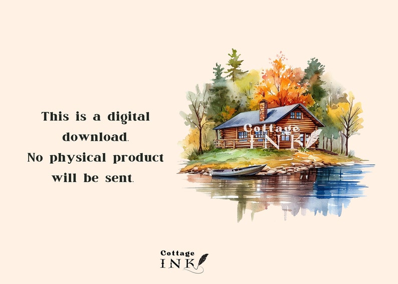 Watercolour Log Cabin Clipart Bundle, Cabins in the Woods Clipart ...
