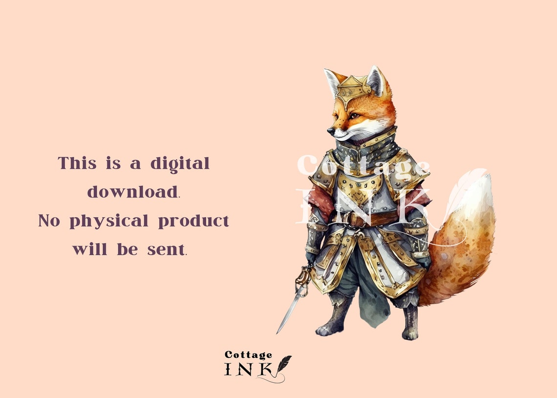 Fairy Tale Fox Clipart Bundle Watercolor Vintage Fox Clipart - Etsy