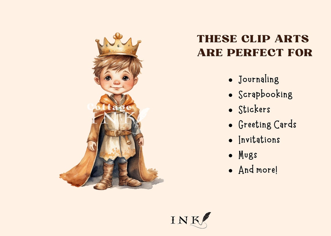 Watercolour Little Prince Clipart Bundle Whimsical Fairytale - Etsy