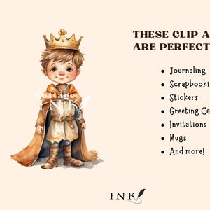 Watercolour Little Prince Clipart Bundle, Whimsical Fairytale Cliparts ...
