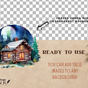 Watercolour Log Cabin Clipart Bundle, Cabins in the Woods Clipart ...