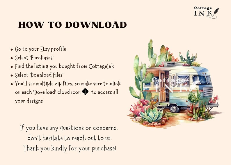 Watercolor Boho Caravan Clipart Bundle Cute Floral Camper - Etsy