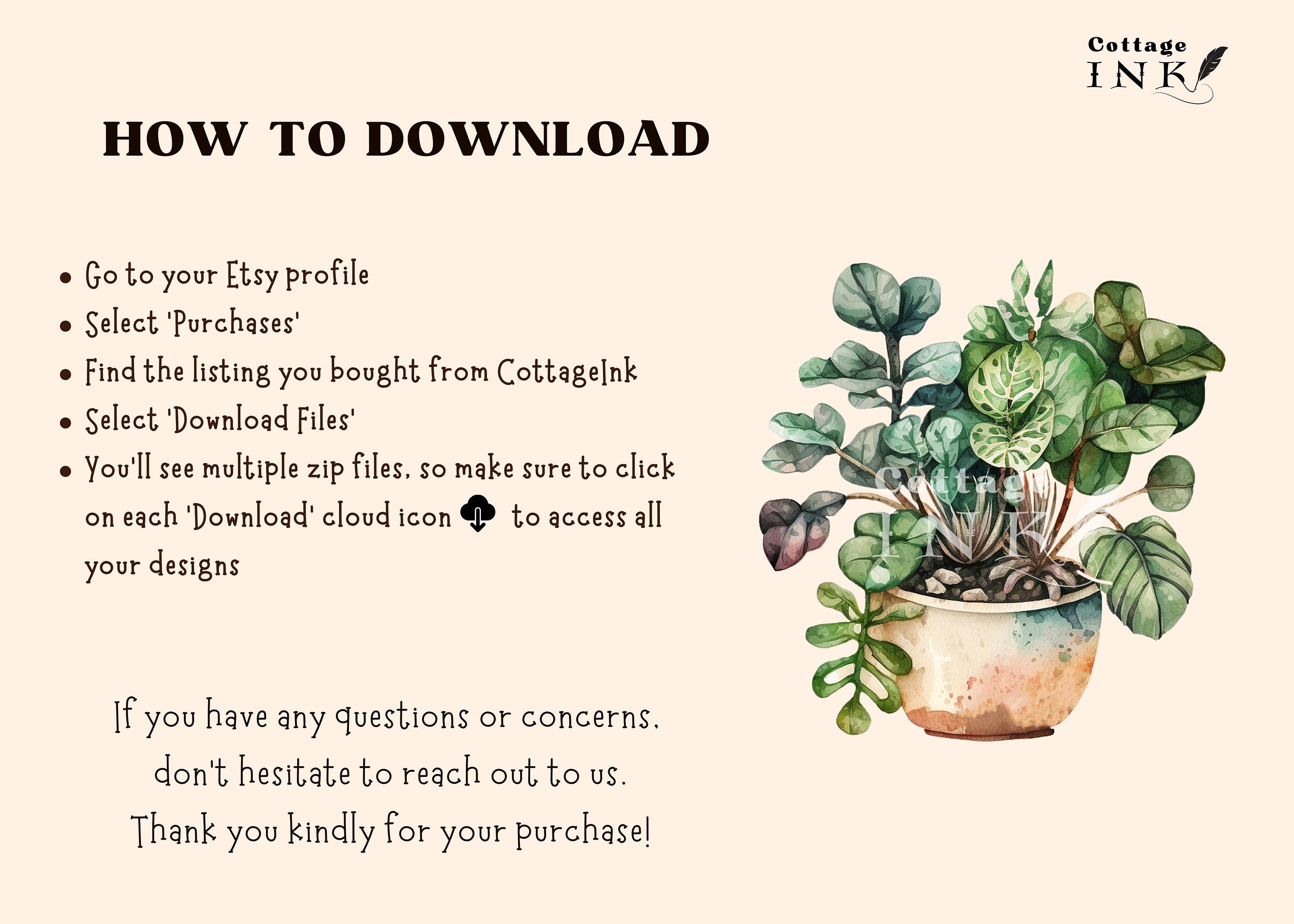 Watercolor Potted Plants Clipart Bundle, Boho House Plants PNG ...