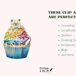 Cupcakes Clipart Bundle, Watercolor Fruit Cupcake Cliparts, Rainbow ...