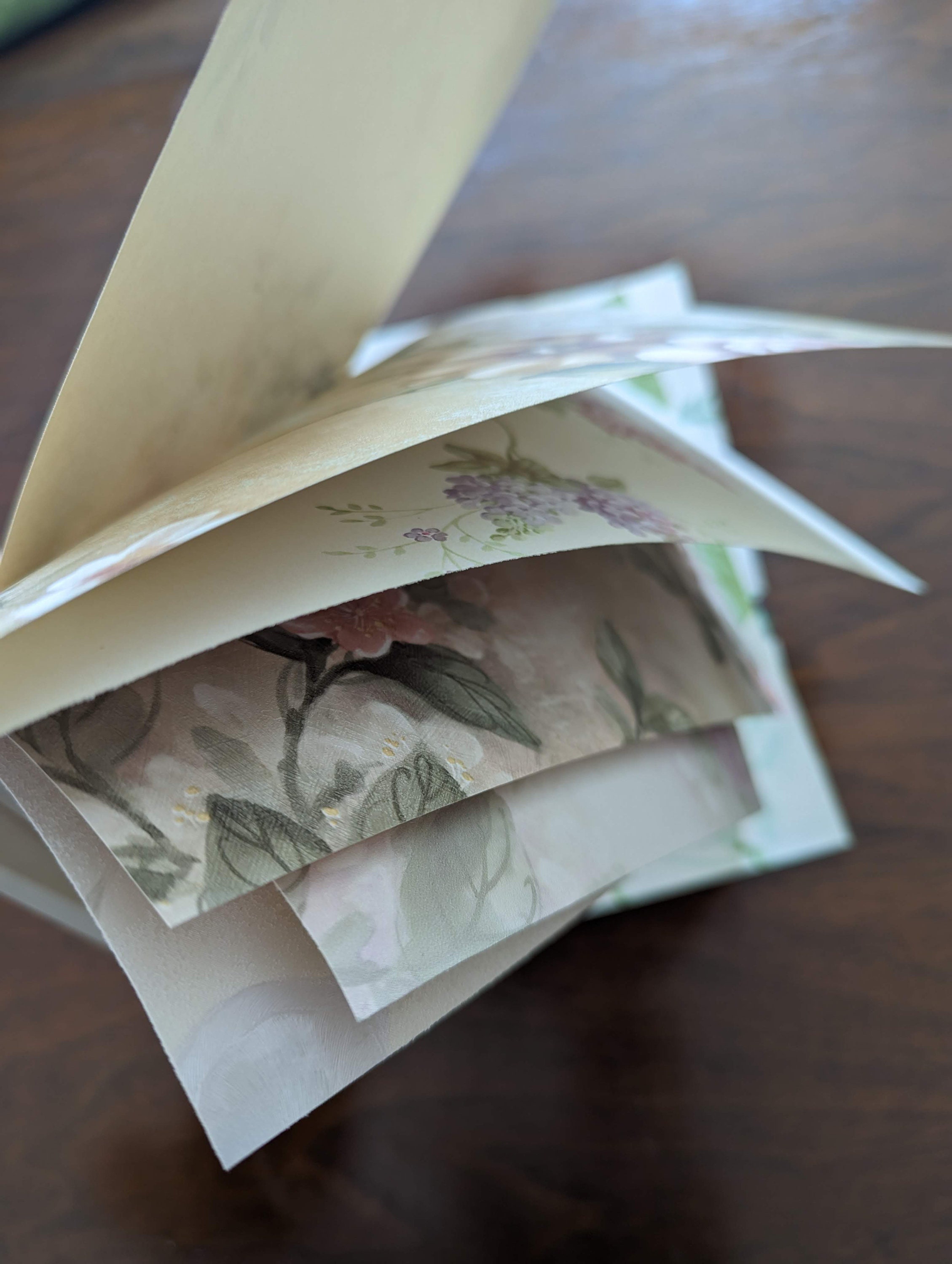 Vintage Floral Wallpaper Sample Sheets Flower Paper Scrapbook Paper ...