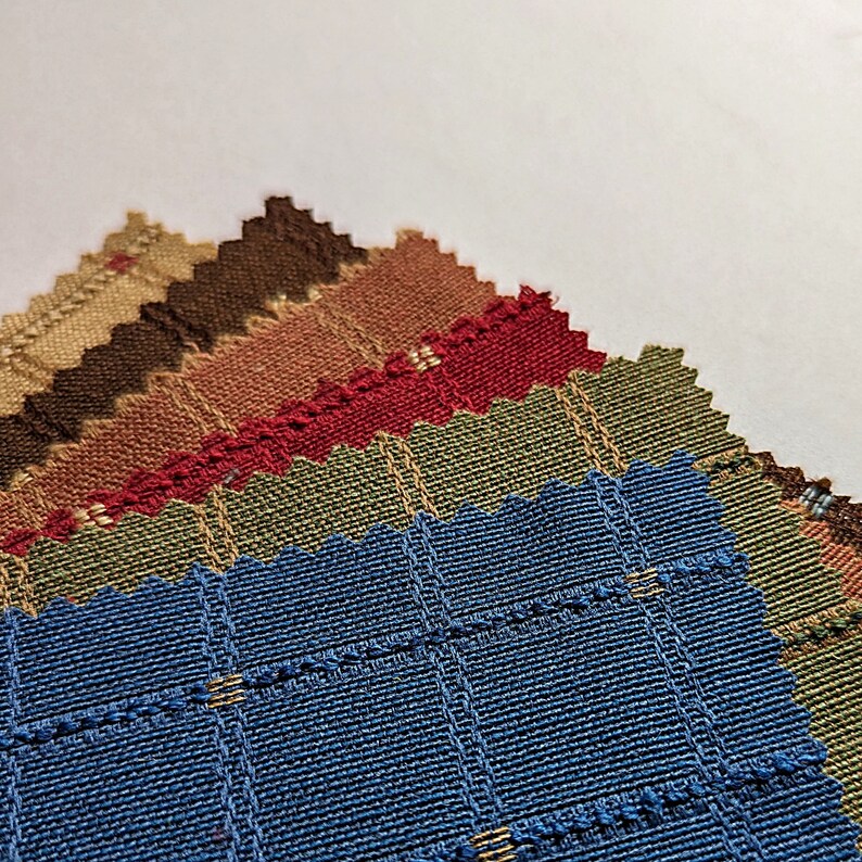 14 Colors 14 Pieces Fabric Swatches Plaid Pattern Wavy Pattern - Etsy