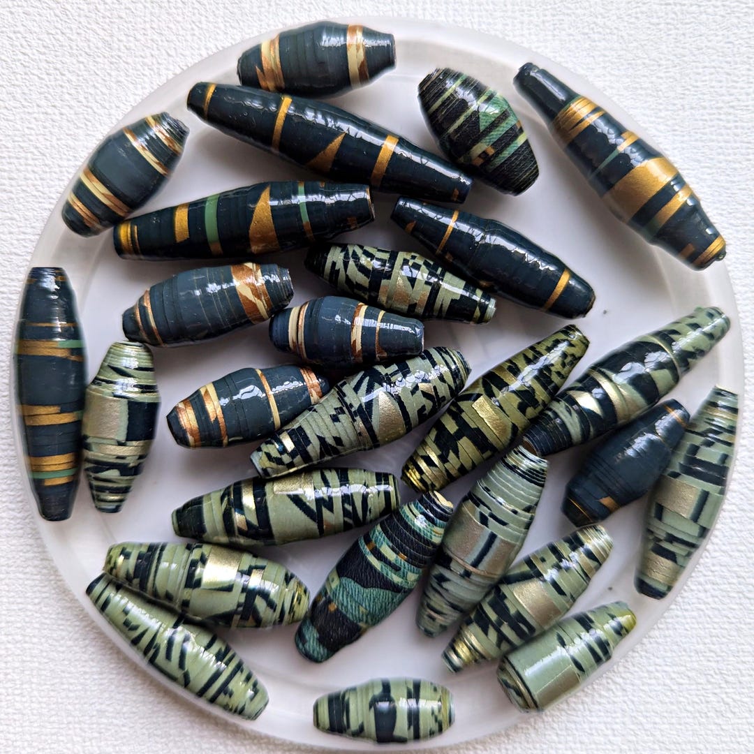 Dark Blue Navy Blue Paper Beads || :TYN* - Etsy