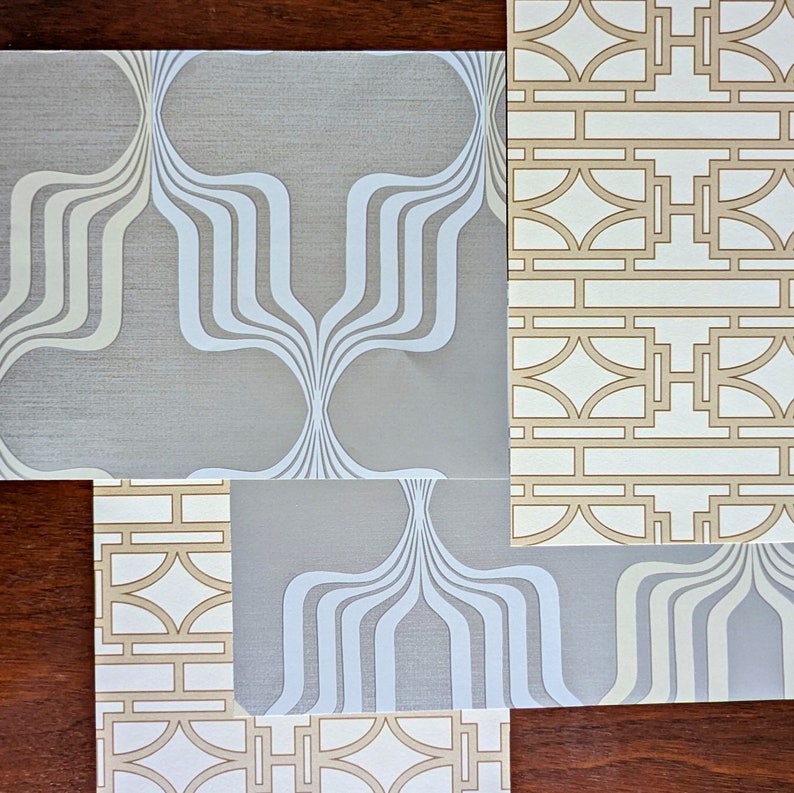 Art Deco Pattern Scrapbook Paper Turquoise and Gold Metallic Paper ...