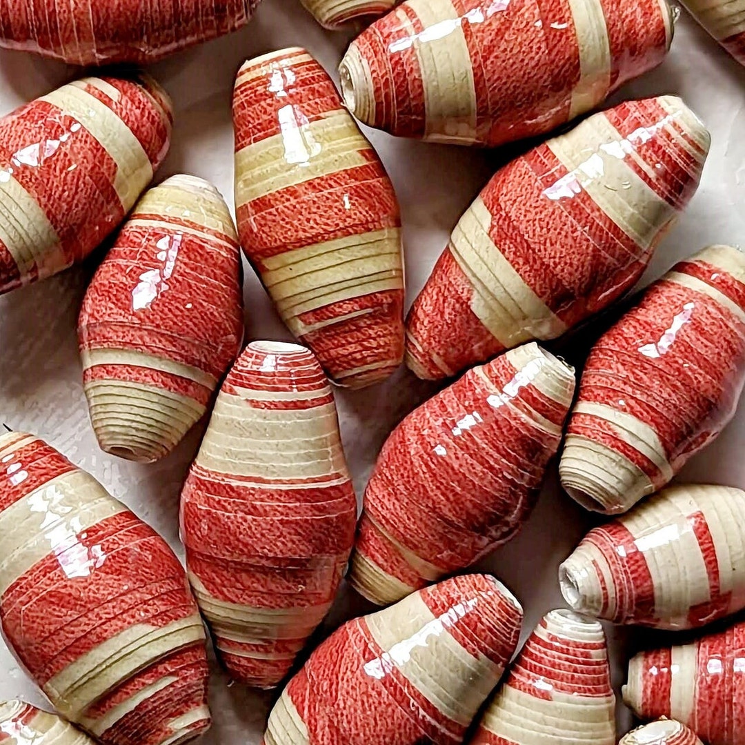 Paper Beads Hand Rolled Paper Beads Shiny Paper Beads Recycled ...