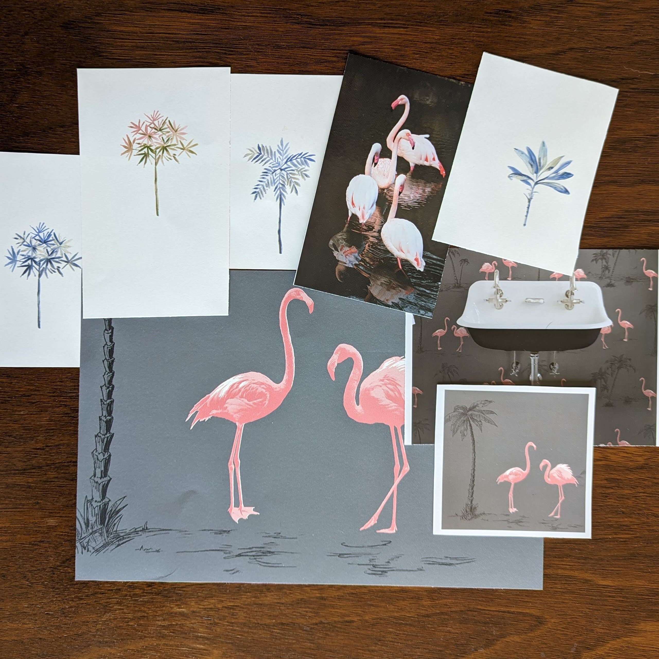 Flamingo Theme Wallpaper Cuts Sample Wallpaper Sheets Florida Flamingo ...