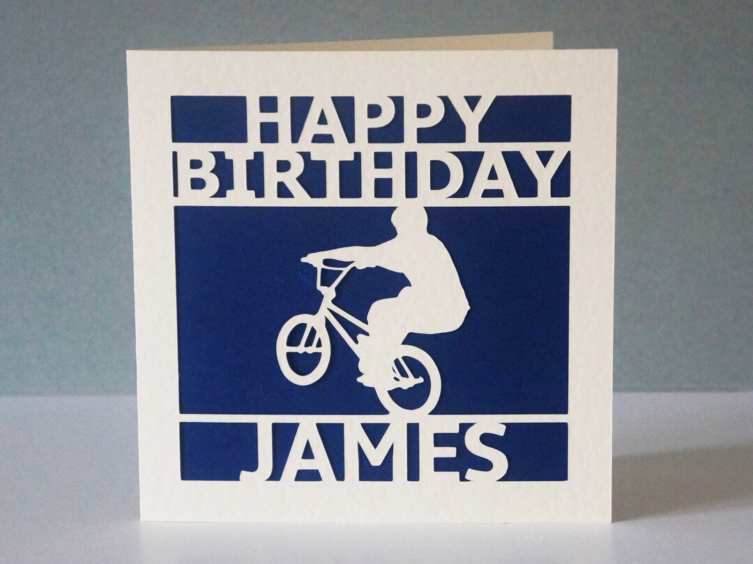 Personalised BMX Birthday Card - Etsy