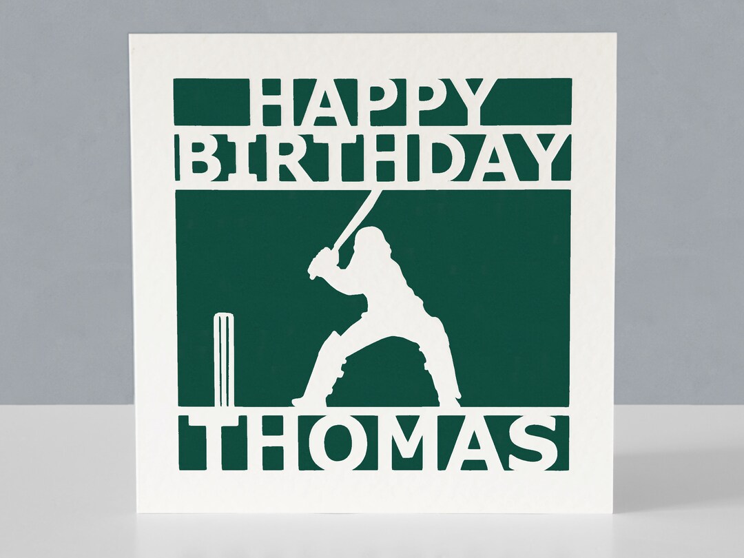 Personalised Cricket Birthday Card for Cricketer or Cricket Fan ...