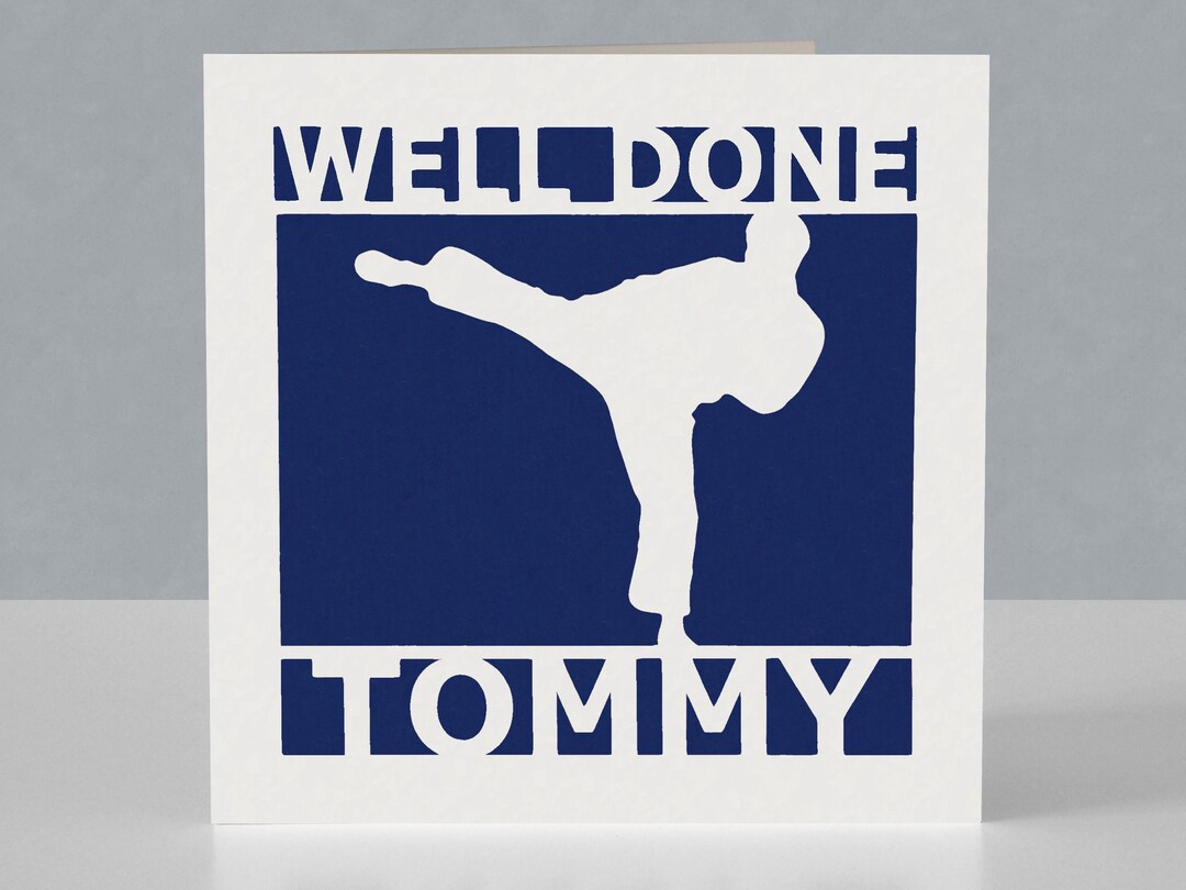Personalised Karate Well Done Card - Papercut Martial Arts Greetings ...